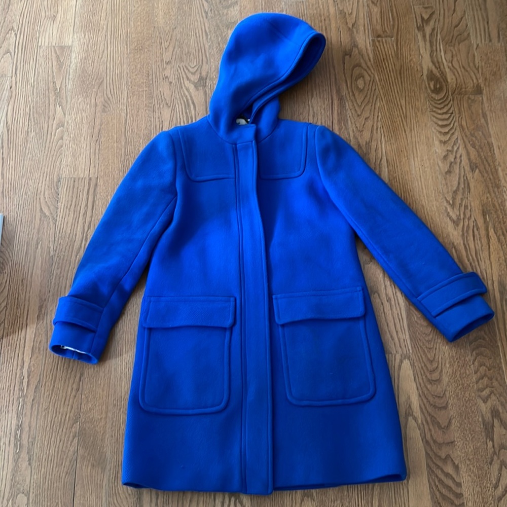 Jcrew Wool Stadium Coat Beautiful Cobalt Blue! - Gem